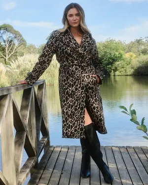 ESTELLE Shari Print Trench Coat - Leopard