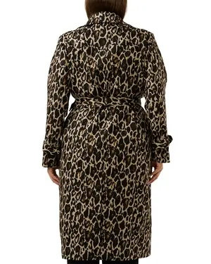 ESTELLE Shari Print Trench Coat - Leopard