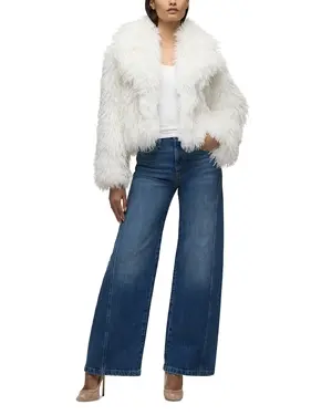 Hudson Jeans Mongauxlian Cropped Faux Fur Jacket
