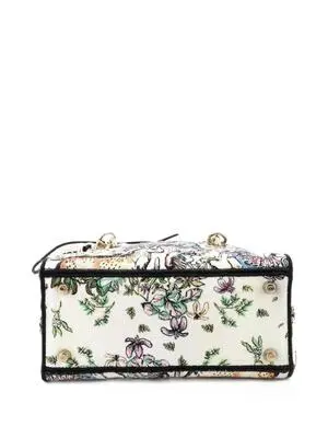 Dior Lady D-lite Embroidered Canvas Medium Satchel - Blue