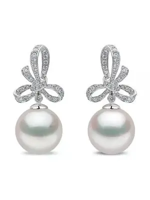 Yoko London Contessa Diamond And Pearl Earrings