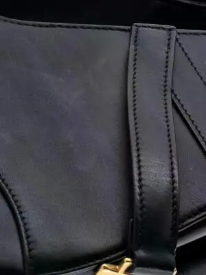 Dior Leather Saddle Mini Shoulder Bag - Black