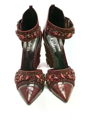 NICHOLAS KIRKWOOD Croc-embossed Crystal Pumps