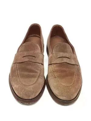 Brunello Cucinelli Suede Penny Loafers - Brown