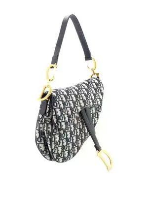 Dior Saddle Handbag Oblique Canvas Medium - Blue
