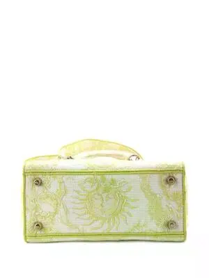 Dior Lady D-lite Embroidered Canvas Medium Satchel - Yellow