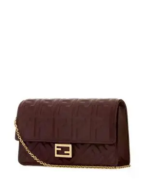 Fendi Embossed Baguette Shoulder Bag