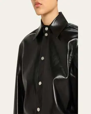 Nanushka Bogna Long-sleeve Alt-leather Shirt