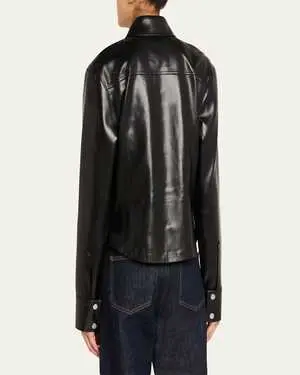 Nanushka Bogna Long-sleeve Alt-leather Shirt