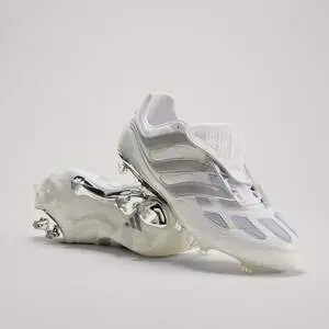 Adidas Predator Precision Firm Ground Cleats - Cloud White / Silver Metallic / Iron Metallic