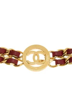 Chanel Gold-tone Chain Belt - Red