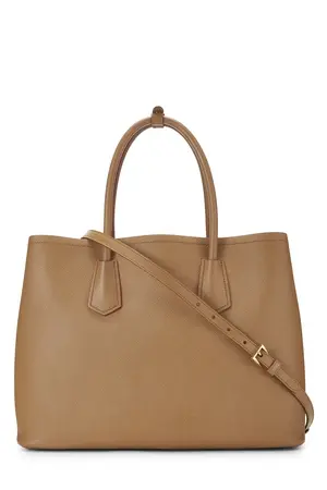 Prada Saffiano Double Bag - Brown