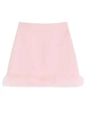 Valentino Garavani Miniskirt With Feathers - Pink