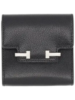 TOM FORD Leather Card Holder - Black