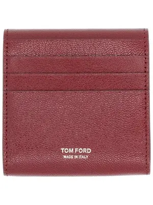 TOM FORD Leather Card Holder - Red