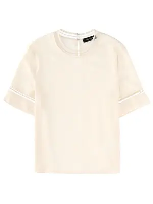 Fabiana Filippi T-shirt With Transparent Details - Ivory