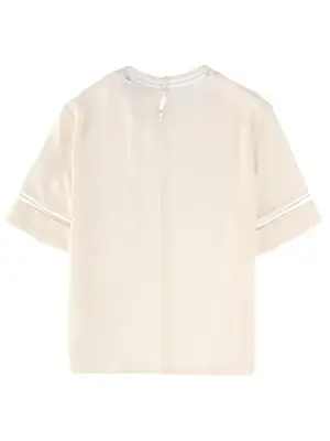 Fabiana Filippi T-shirt With Transparent Details - Ivory