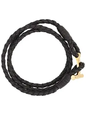 TOM FORD Braided Leather Bracelet - Brown
