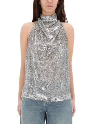 Stella McCartney Fil Coupe Top - Silver