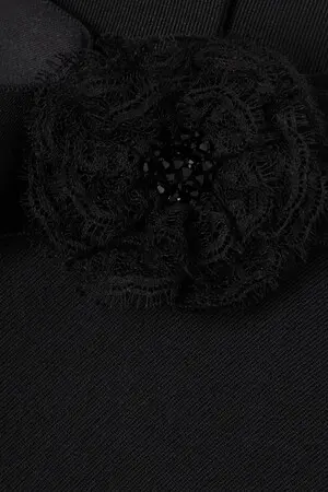 Dolce & Gabbana Appliquéd Wool-crepe Halterneck Mini Dress