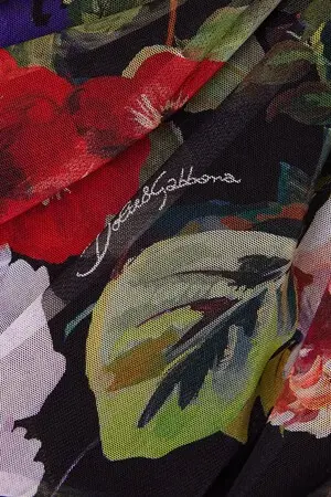 Dolce & Gabbana Ruched Floral-print Mini Dress