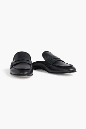 GIANVITO ROSSI Florio Leather Slippers - Black