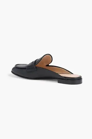 GIANVITO ROSSI Florio Leather Slippers - Black