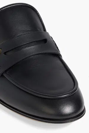 GIANVITO ROSSI Florio Leather Slippers - Black