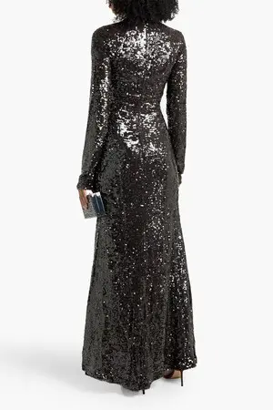Lapointe Cutout Sequined Chiffon Gown