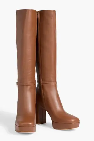 GIANVITO ROSSI Moreau Leather Platform Knee Boots