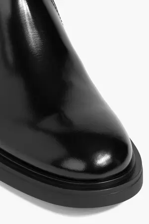 GIANVITO ROSSI Martine Buckled Glossed Leather Ankle Boots