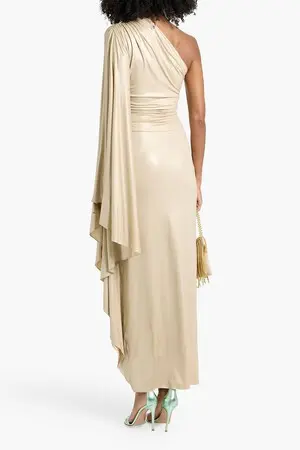 Lapointe Draped Cutout Metallic Gown