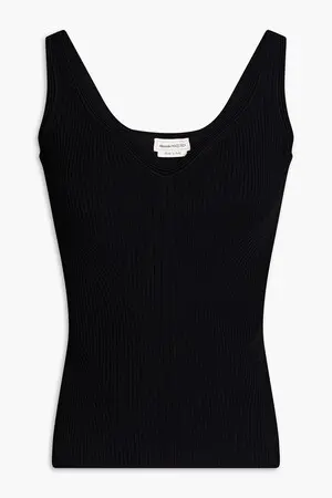 Alexander Mcqueen Ribbed Camis Tanks For Women