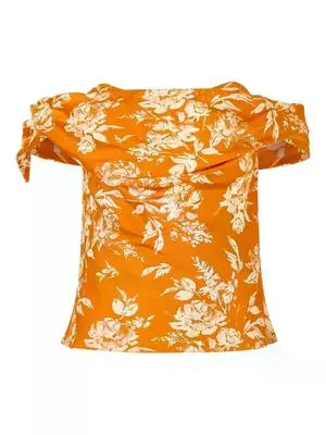Rosie Assoulin Printed Off-shoulder Top