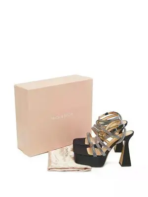Mach & Mach Sydney Platform Satin Sandals