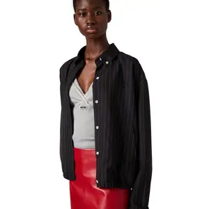 Miu Miu Pinstriped Blouson Jacket - Navy