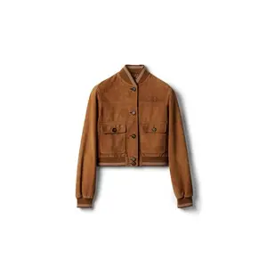 Miu Miu Suede Blouson Jacket - Cinnamon