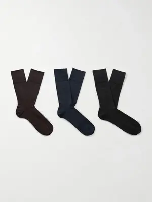 CDLP Pack Of Six Cotton-blend Socks - Multi