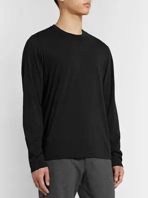 JAMES PERSE Lotus Slim-fit Cotton-jersey T-shirt - Black