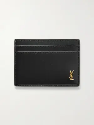 Saint Laurent Logo-embellished Leather Cardholder - Black
