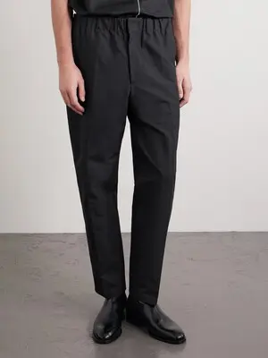 JIL SANDER Tapered Cotton Trousers - Black