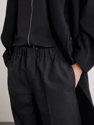 JIL SANDER Tapered Cotton Trousers - Black