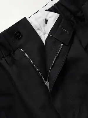 JIL SANDER Tapered Cotton Trousers - Black