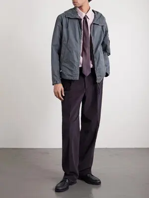 C.P. COMPANY Crinkled Cotton Hooded Jacket - Gray