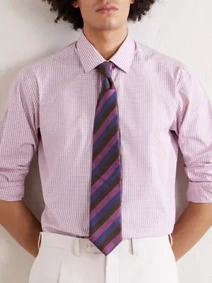 Charvet Checked Cotton-poplin Shirt - Pink