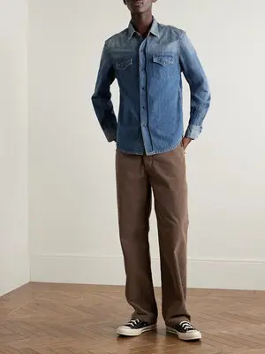 NILI LOTAN Billie Straight-leg Cotton-corduroy Trousers