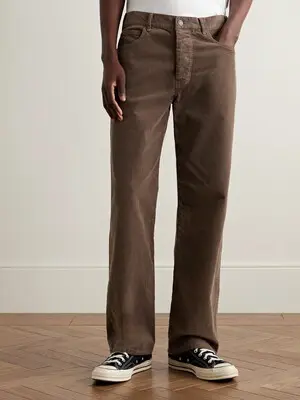NILI LOTAN Billie Straight-leg Cotton-corduroy Trousers