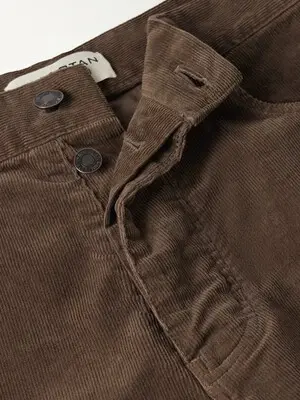 NILI LOTAN Billie Straight-leg Cotton-corduroy Trousers