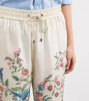 Etro Satin Embroidered Wide-leg Trousers - Ivory