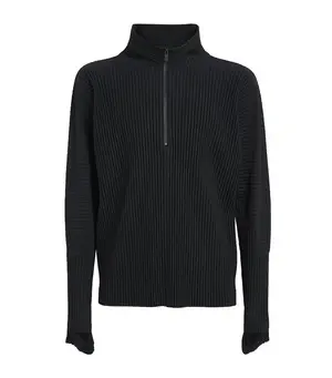 Issey Miyake Pleated Half-zip Sweater